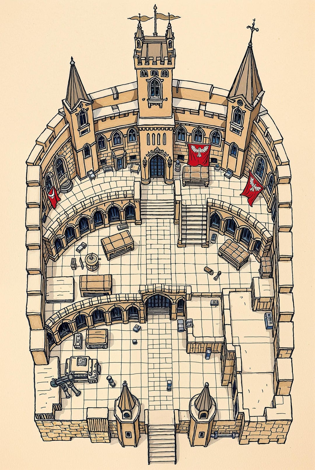 15 Battlemaps of Medieval Castles in a Classic Handdrawn Style ...