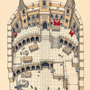 15 Battlemaps of Medieval Castles in a Classic Handdrawn Style ...