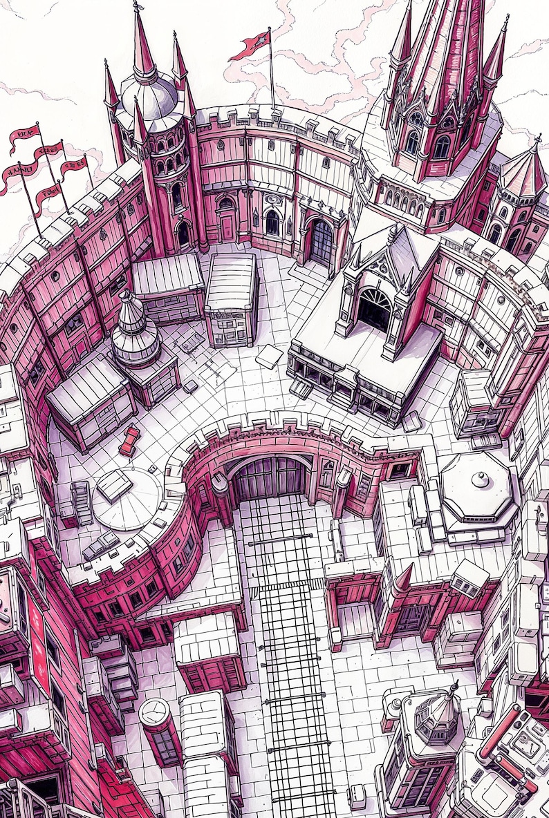 15 Battlemaps of Medieval Castles in a Classic Handdrawn Style ...