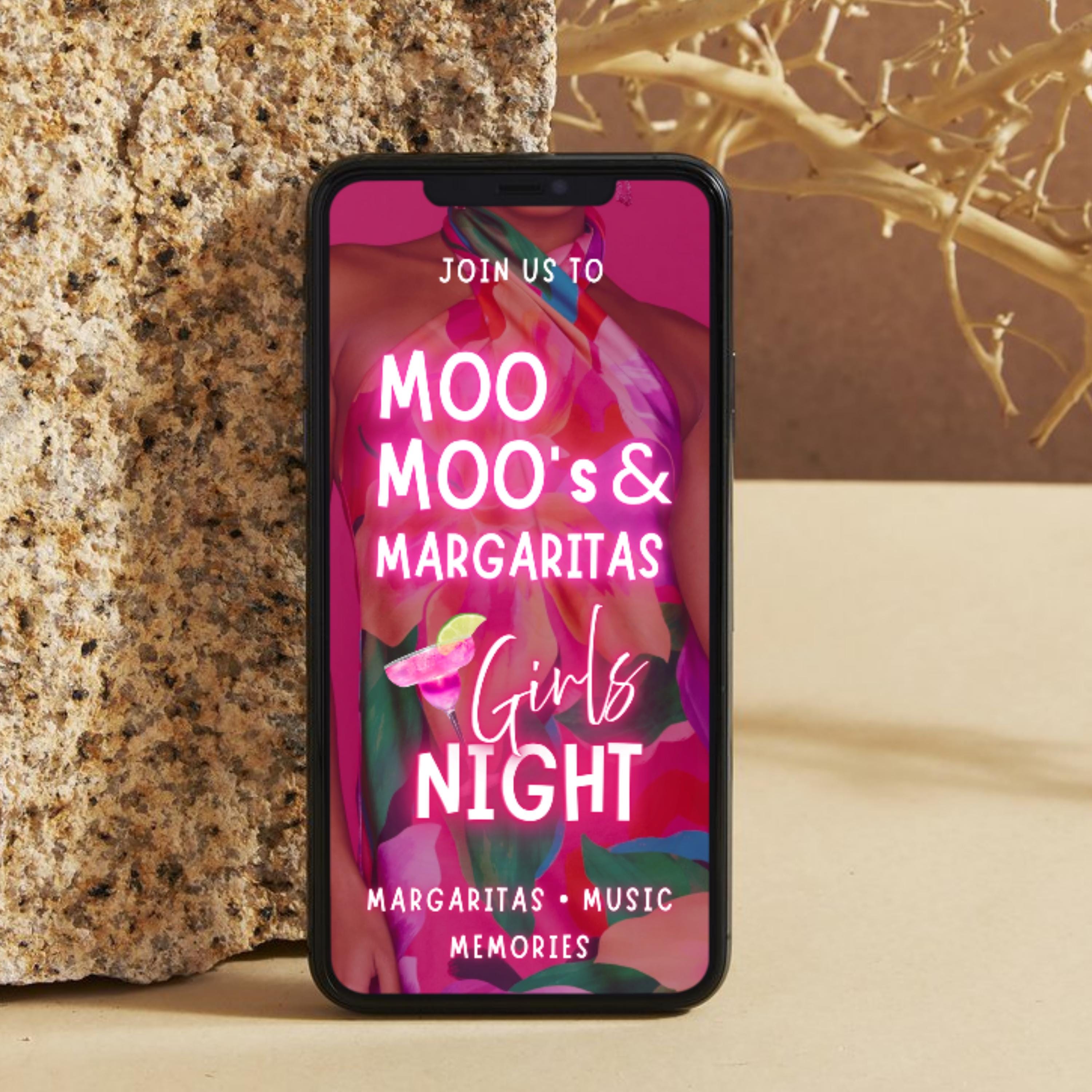 Girls Night Video Invitation: Moo Moos & Margaritas Ladies Night Evite ...