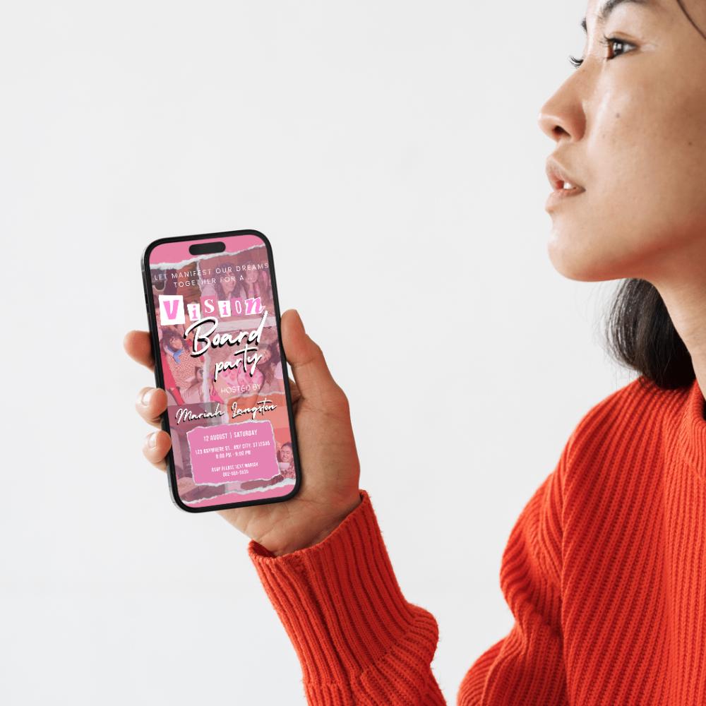 New Years 2025 Vision Board Party Invitation, Manifestation Gathering ...