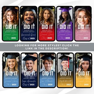 Modern Graduation Invitation Template: Photo Collage, Minimalist Design ...