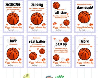 Basketball Valentine's Day Cards, All Star Valentines Cards, Printable ...