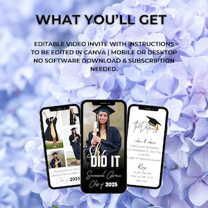 2025 Modern Digital Graduation Ceremony Invitation Template, Minimalist ...