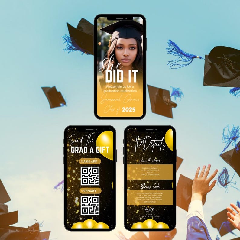 Graduation Party Invitation, Grad Announcement, Editable Class of 2025 ...