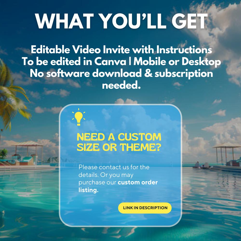 Blue Spring Break Trip Invitation, Animated Tropical Travel Digital ...