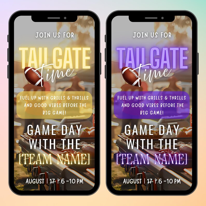 Red Gold BBQ Tailgate Invitation, Football Game Day Party Editable ...