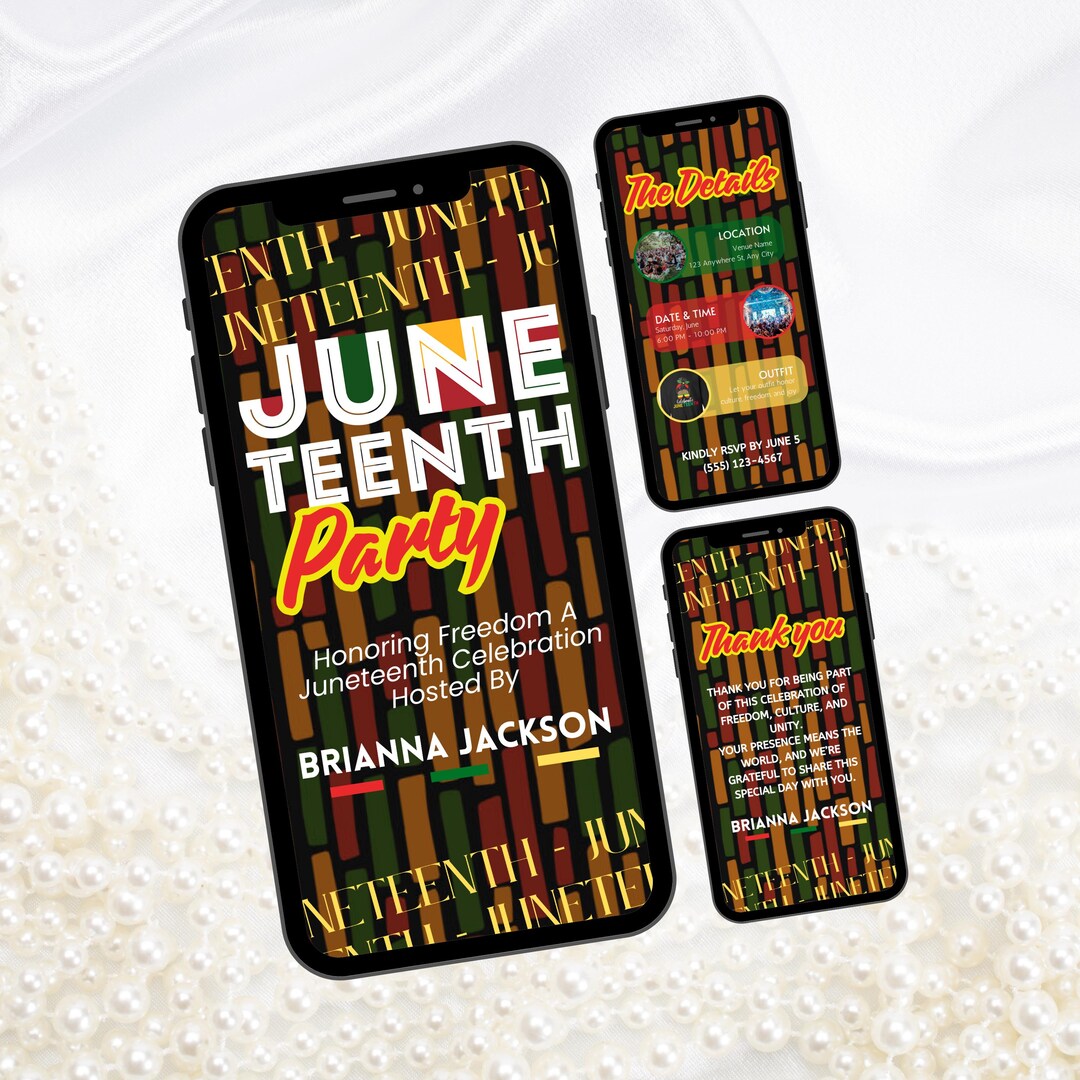 Juneteenth Party Invitation: BBQ Cookout, Editable Canva Template ...