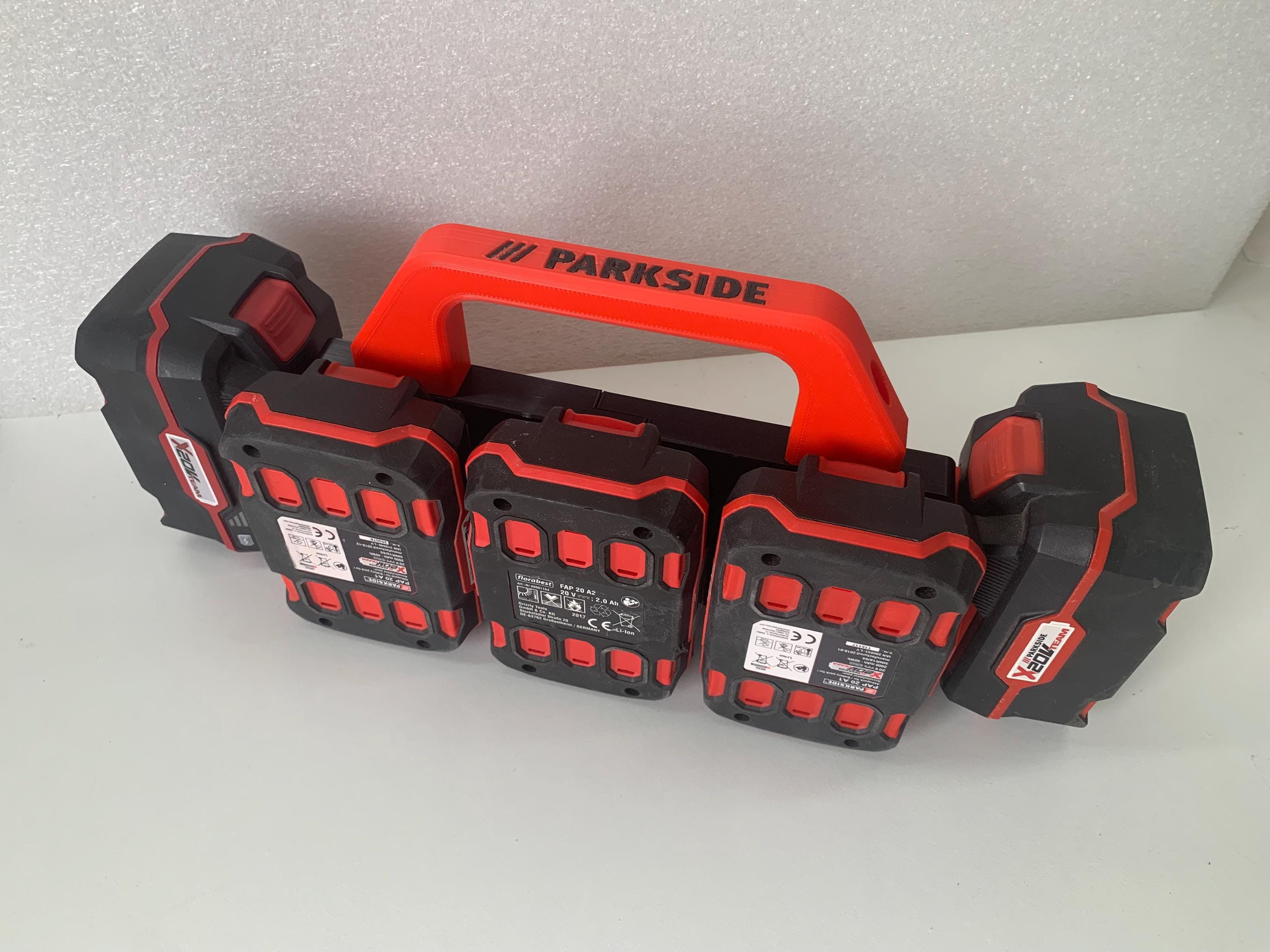 Battery Caddy, Carrier, Transporter, Organizer for 8x Parkside X20v ...