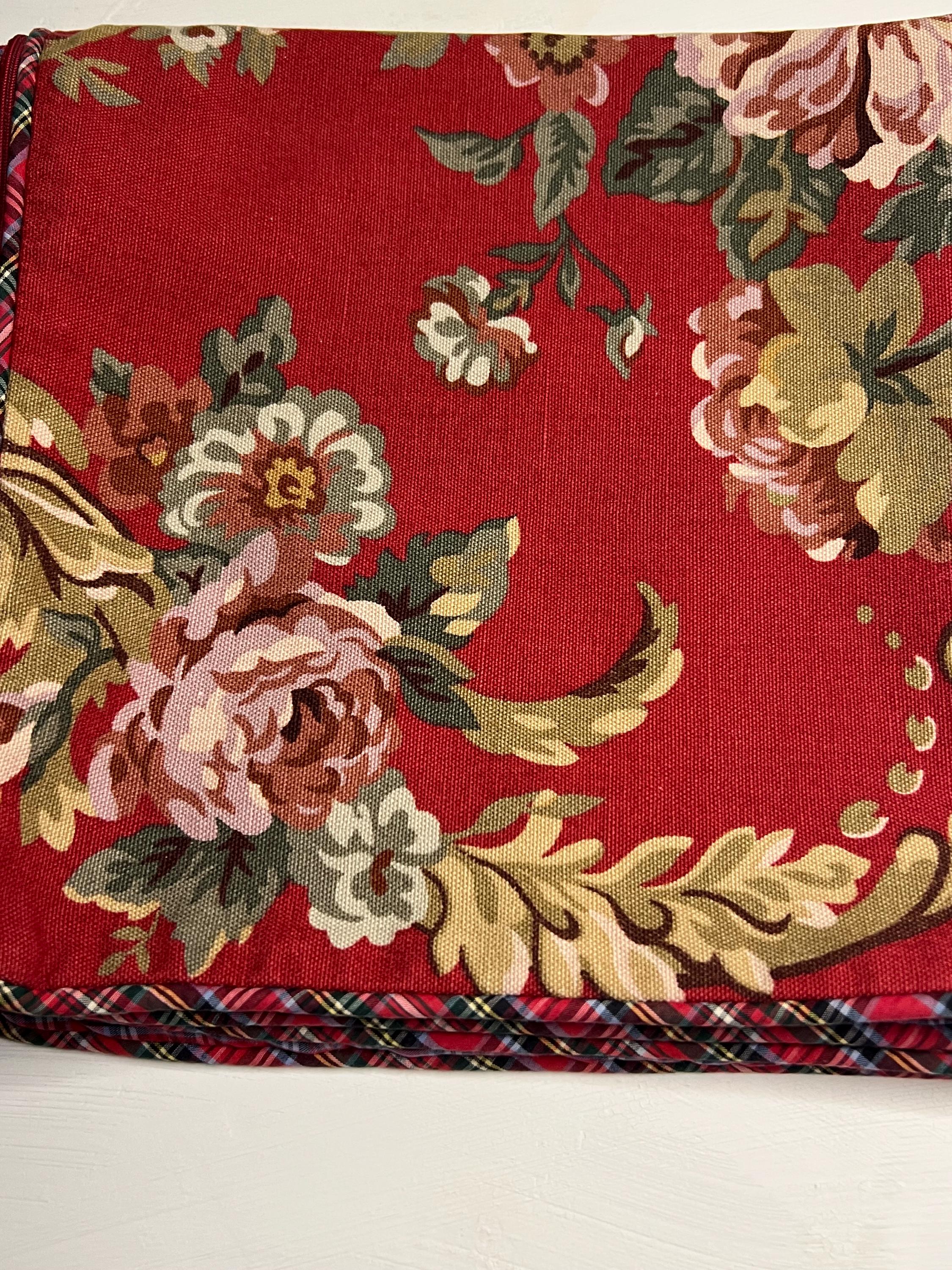 Vintage Ralph Lauren Danielle Marseilles Red Flora Throw Pillow Cover ...