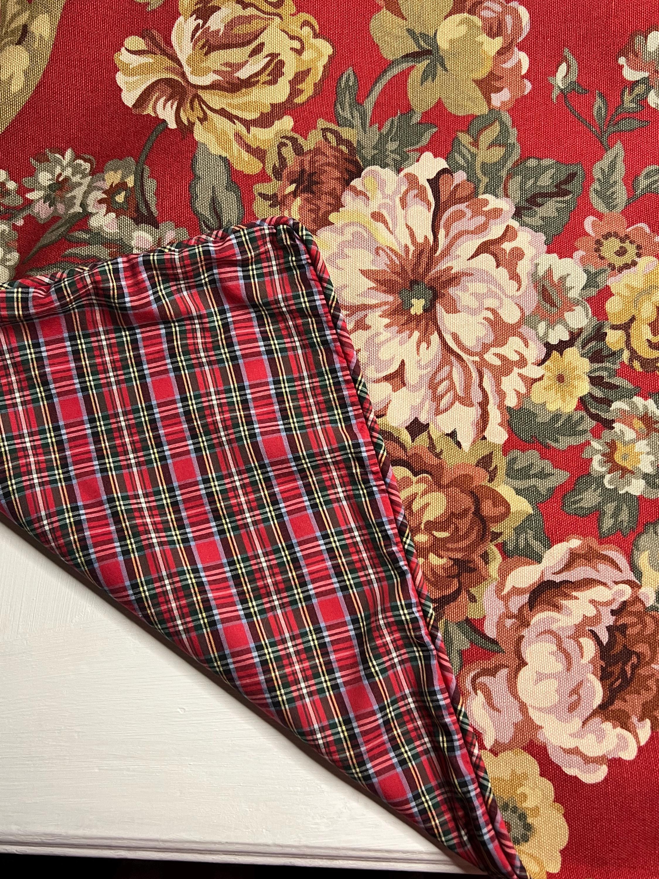 Vintage Ralph Lauren Danielle Marseilles Red Flora Throw Pillow Cover ...