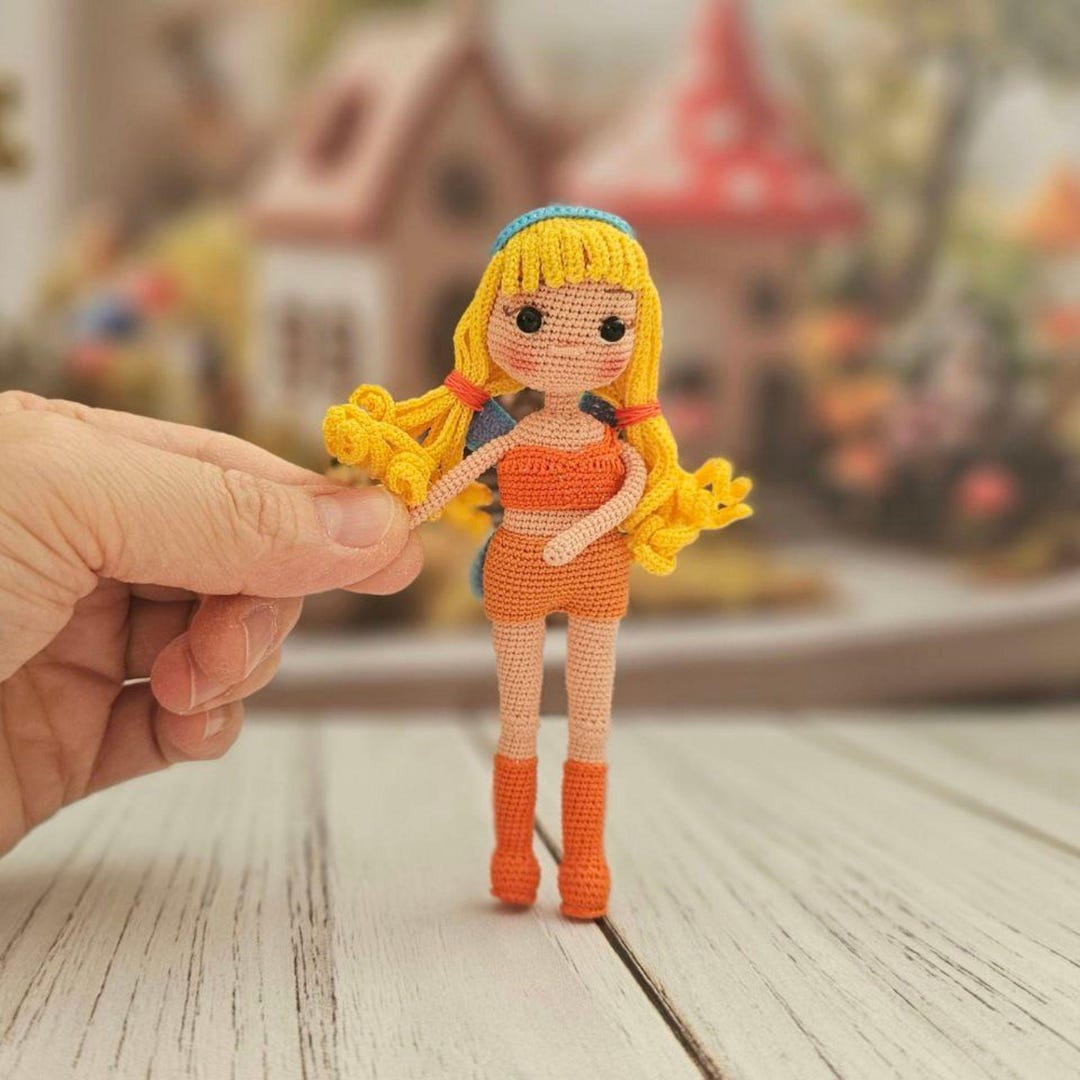Miniatüre Amigurumi Winx Club Stella Plush Crochet, Dollhouse Miniature ...