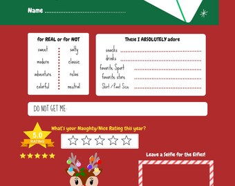 Dear Santa Wish List Printable - Etsy