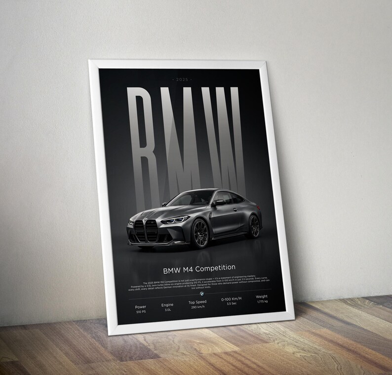 BMW M4 Competition (G82) Poster | Luxury Car Enthusiast - Etsy