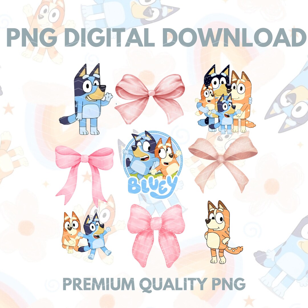 Bluey Coquette Png/cute Bluey Digital Download/bluey Png/ - Etsy