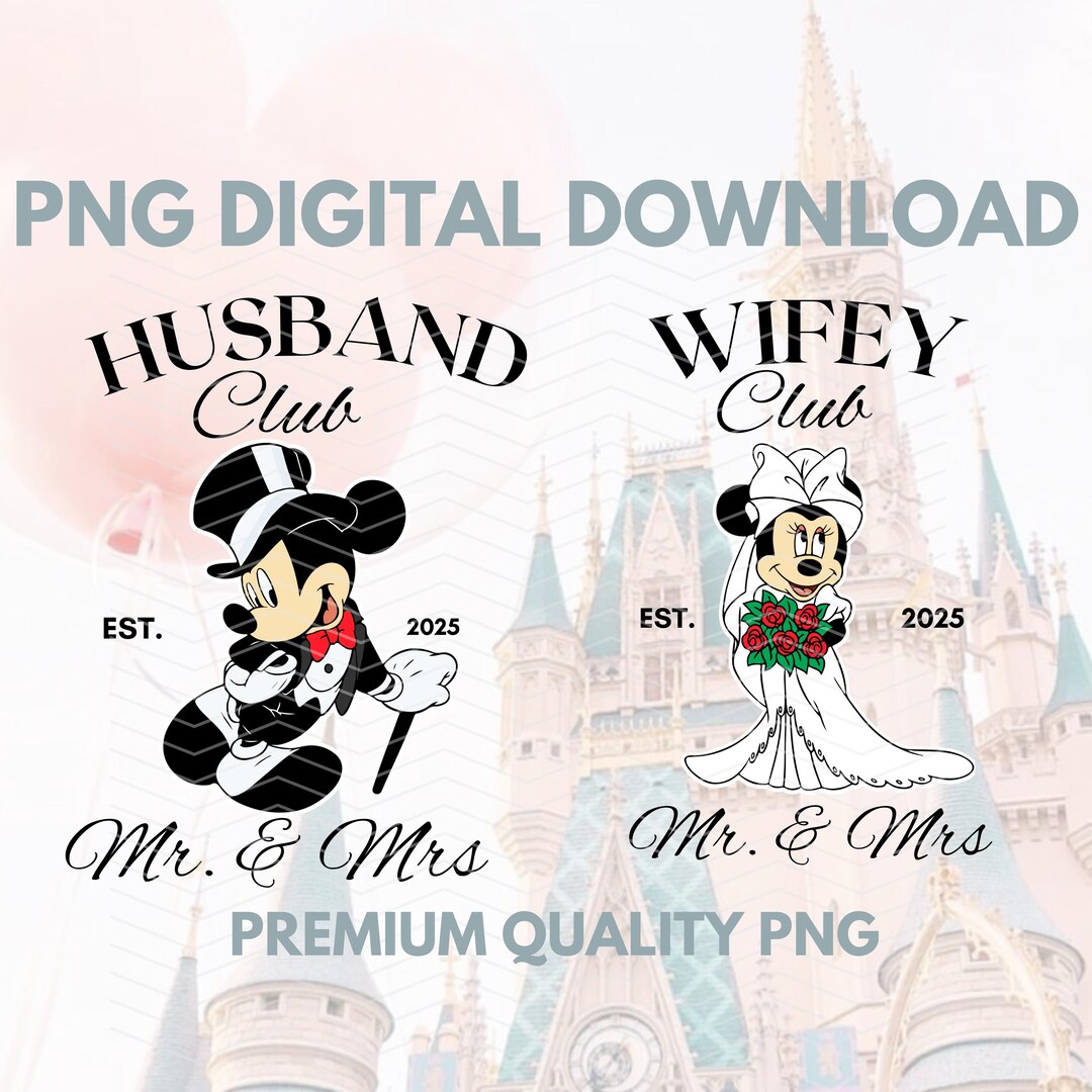 Disney Couple Digital Download/ Disney Wifey and Husband PNG ...