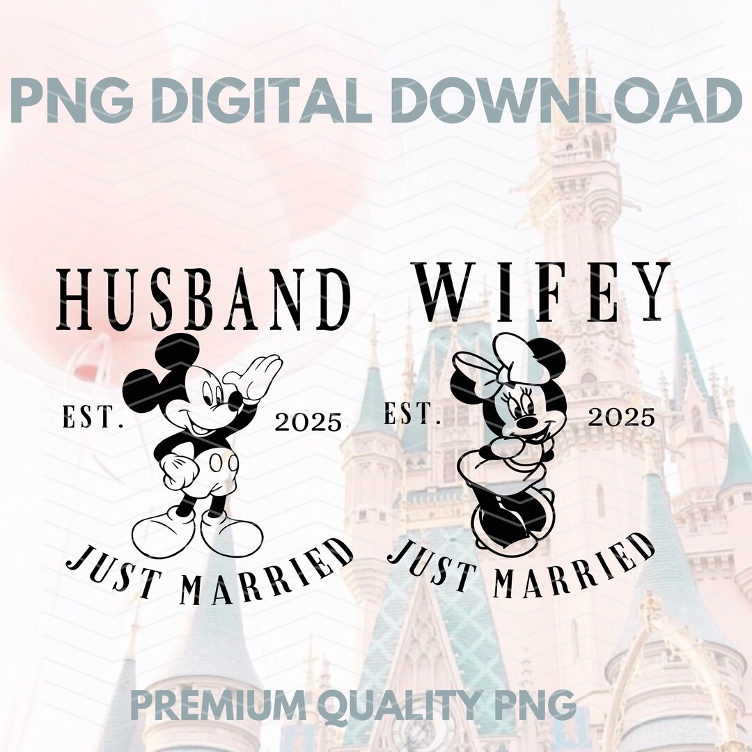 Disney Couple Digital Download/ Disney Wifey and Husband PNG ...