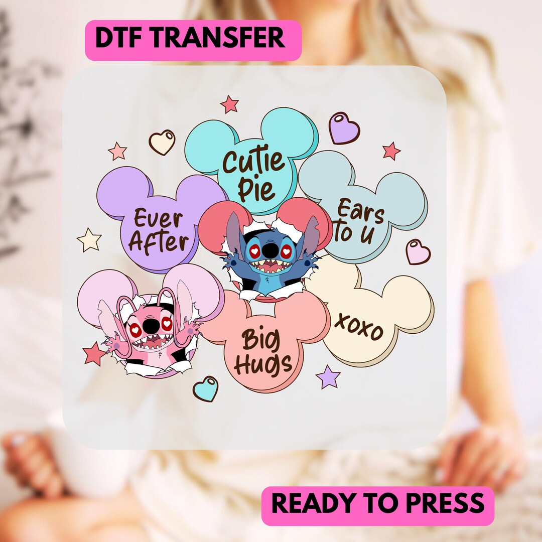 Stitch Valentines DTF Transfer/stitch Dtf/disneyworl Valentines ...