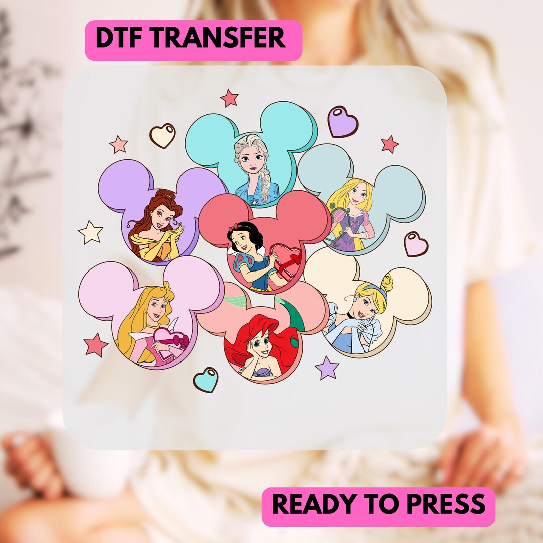 Disney Princess DTF Transfer/ Disney Princess Ready to Press ...
