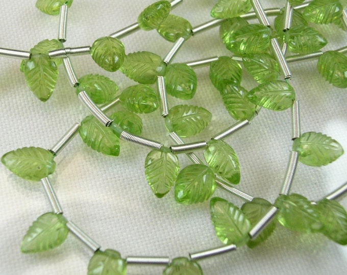 Peridot Carved Leaves AA-AAA Peridot Briolettes - Etsy