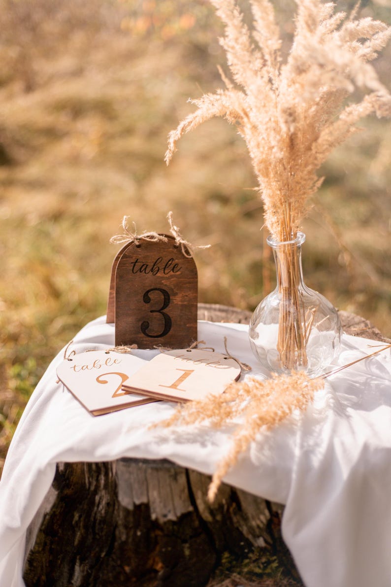 Wooden Wedding Table Number Wedding Table Decor, Rustic Country Wedding ...