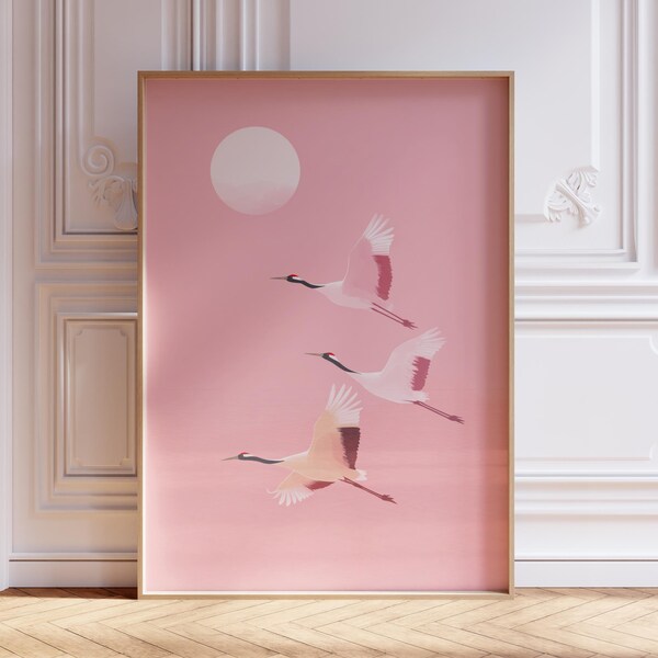 Pink Cranes - Etsy