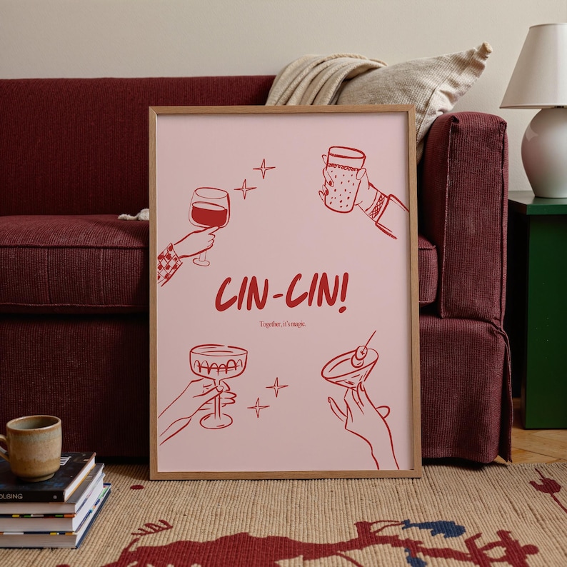 Pink & Red Preppy Wall Art Set of 3: Trendy Dorm Decor Prints (digital ...