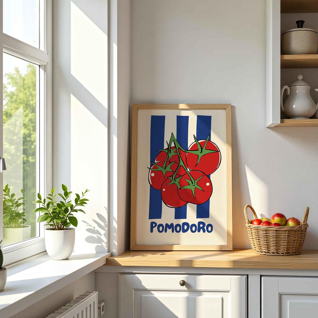 Pomodoro Tomato Art Print, Italian Kitchen Poster (digital Download) - Etsy
