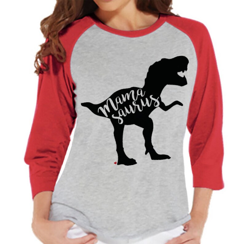 Mamasaurus Shirt Women's Red Raglan Shirt Women's - Etsy