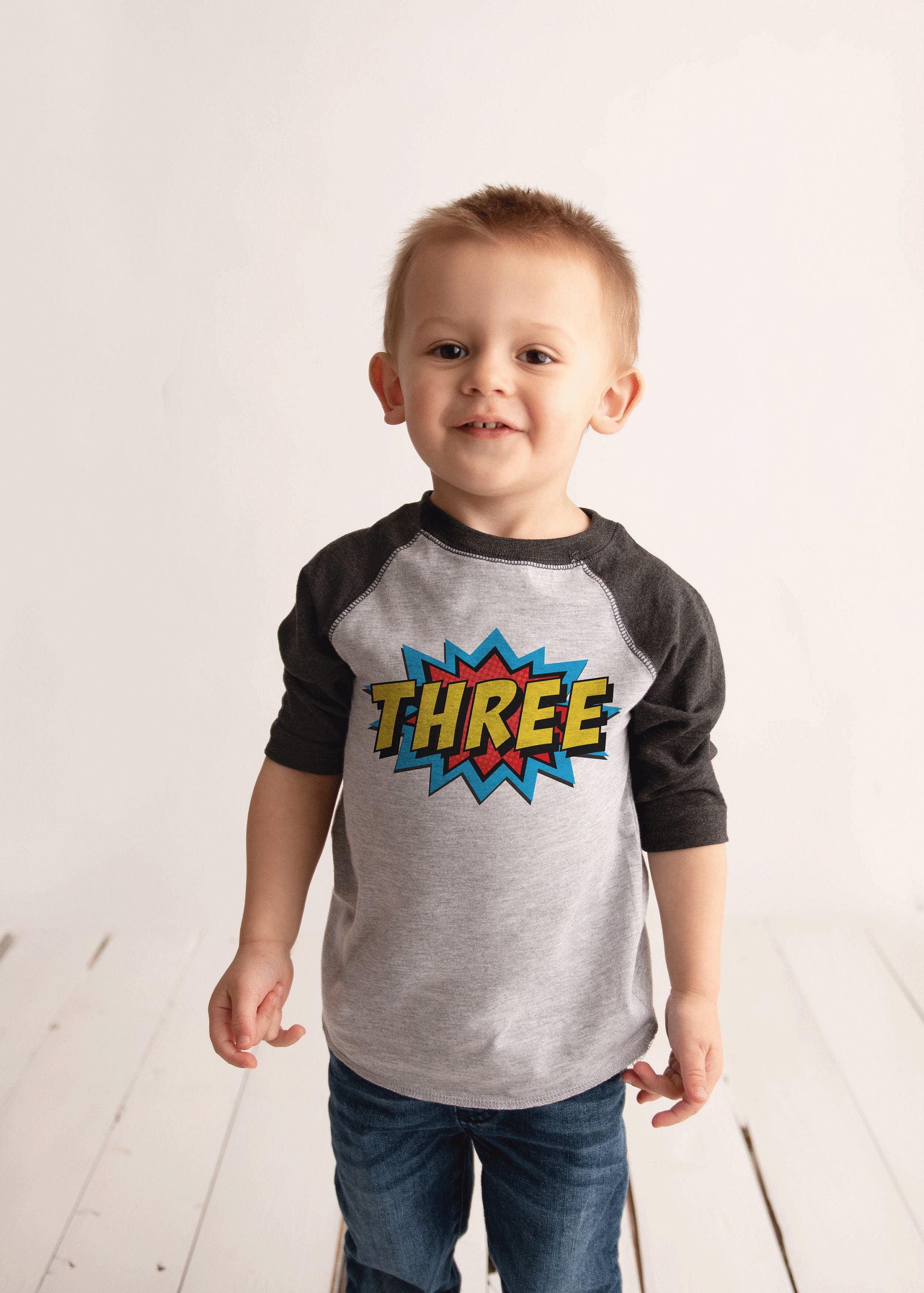 Kids Superhero Shirt - Three Super Hero Birthday - Boy or Girl's 3rd ...