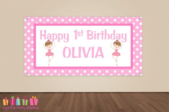 HAPPY BIRTHDAY Banner Ballerina Birthday Decorations Ballet | Etsy