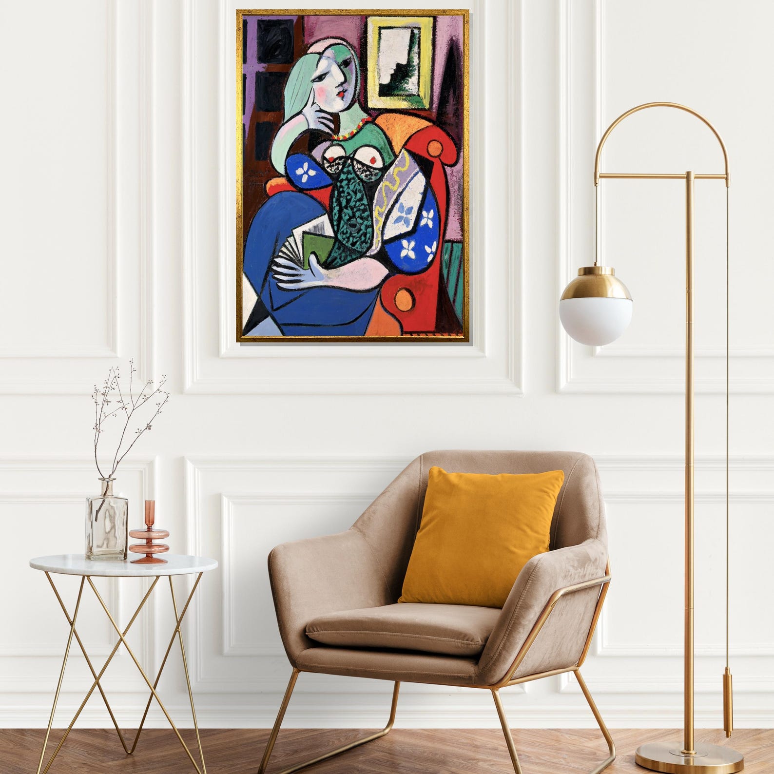 Picasso Inspired Lady Canvas, Cubist Art Wall Decor, Woman With Book ...