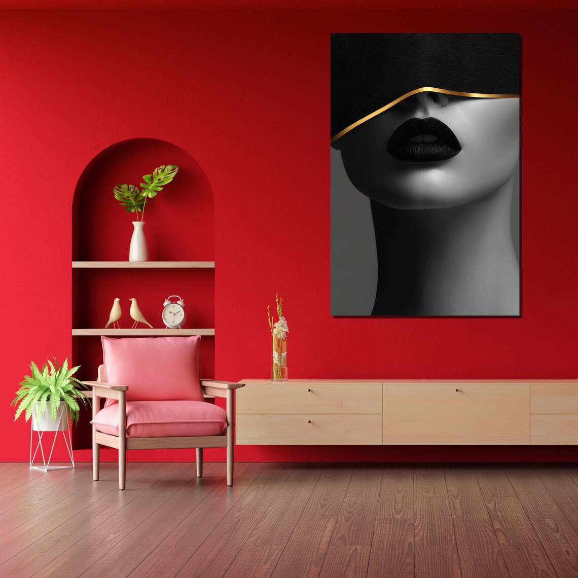 Black Gold Elegance Canvas, Glamour Fashion Art, Wall Art Canvas Design ...