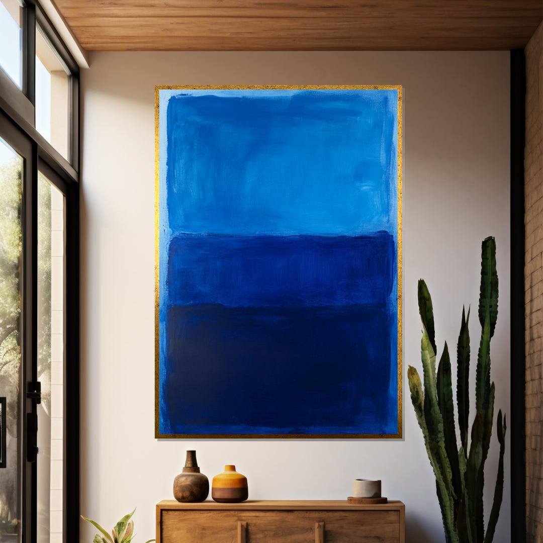 Blue Abstract Canvas Art, Rothko Style, Minimalist Wall Art, Deep Blue ...