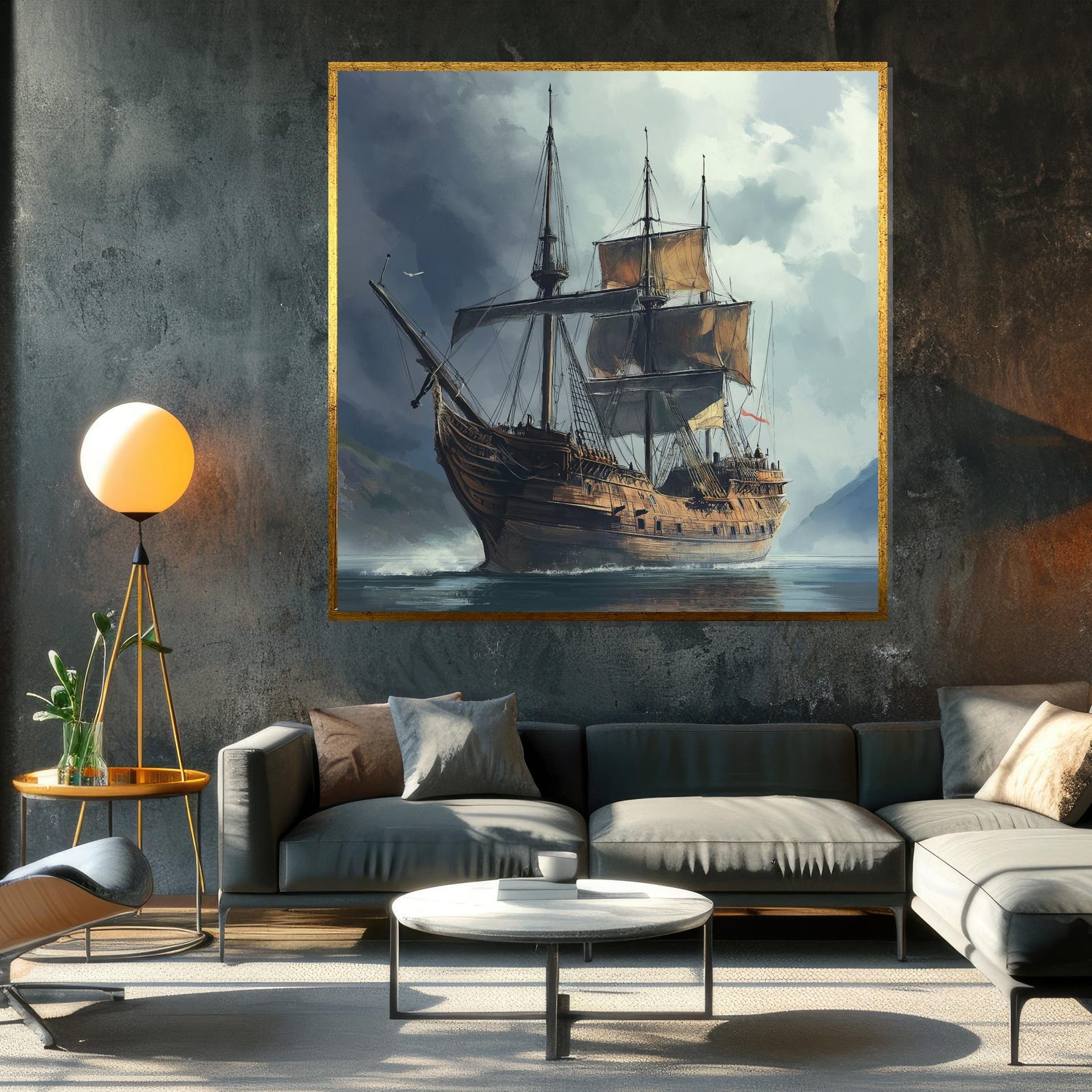 Historic Sailing Ship Canvas, Ocean Voyage Wall Art, Nautical Poster ...