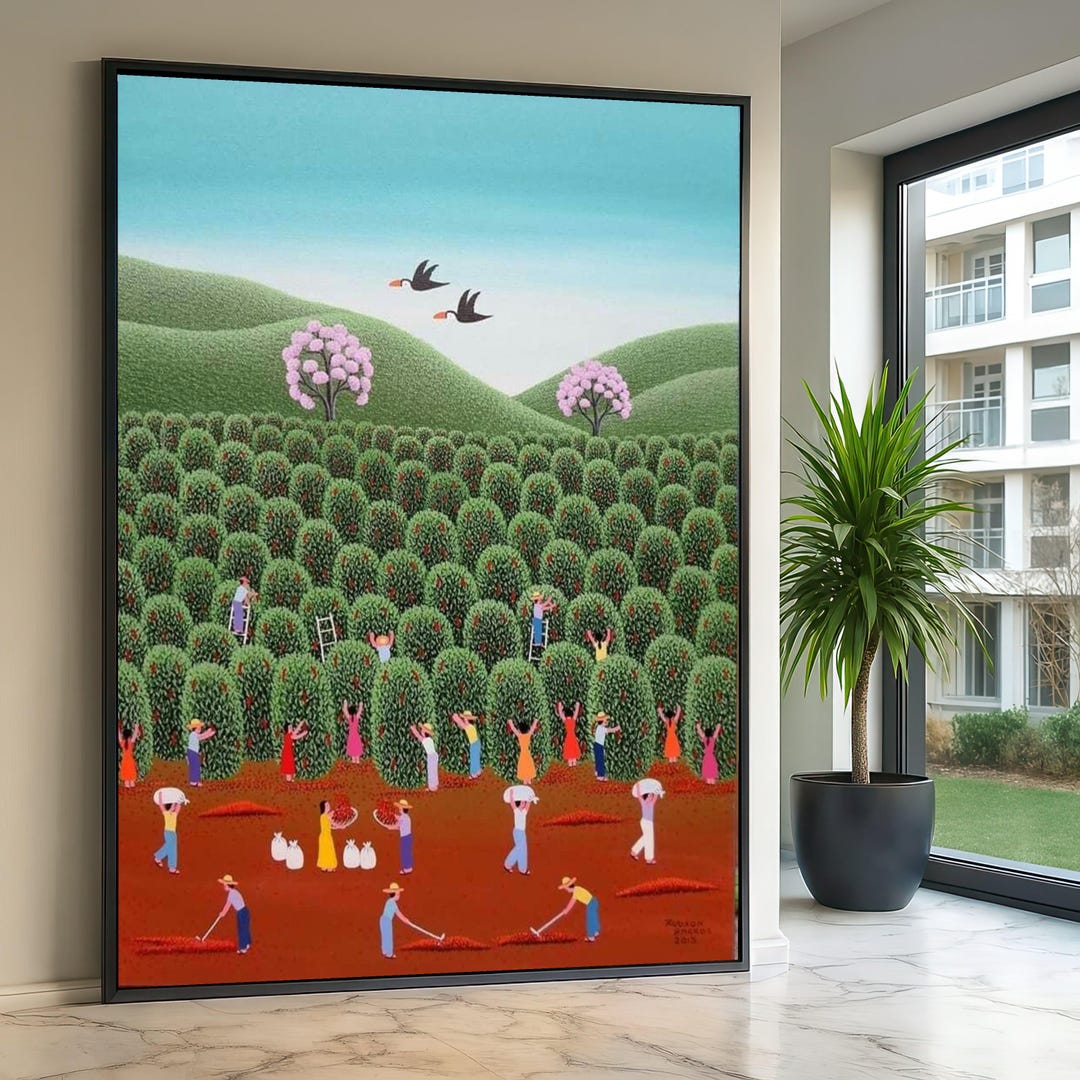 Colorful Harvest Scene Canvas Wall Art, Robson Barros Agricultural ...