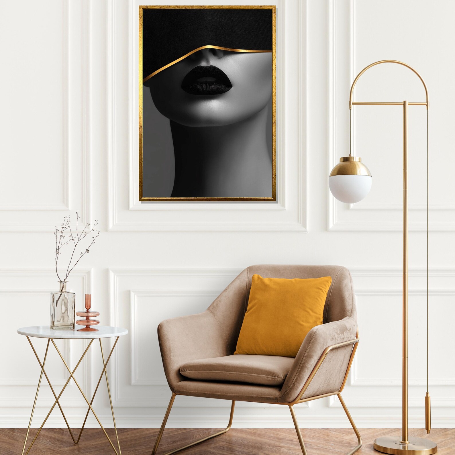 Black Gold Elegance Canvas, Glamour Fashion Art, Wall Art Canvas Design ...