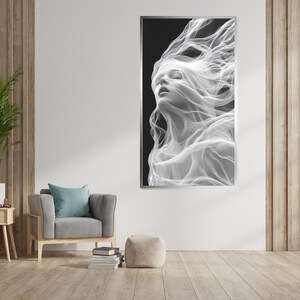 Ethereal Dreams Canvas, Woman in Wind Art, Surreal Wall Art, Abstract ...