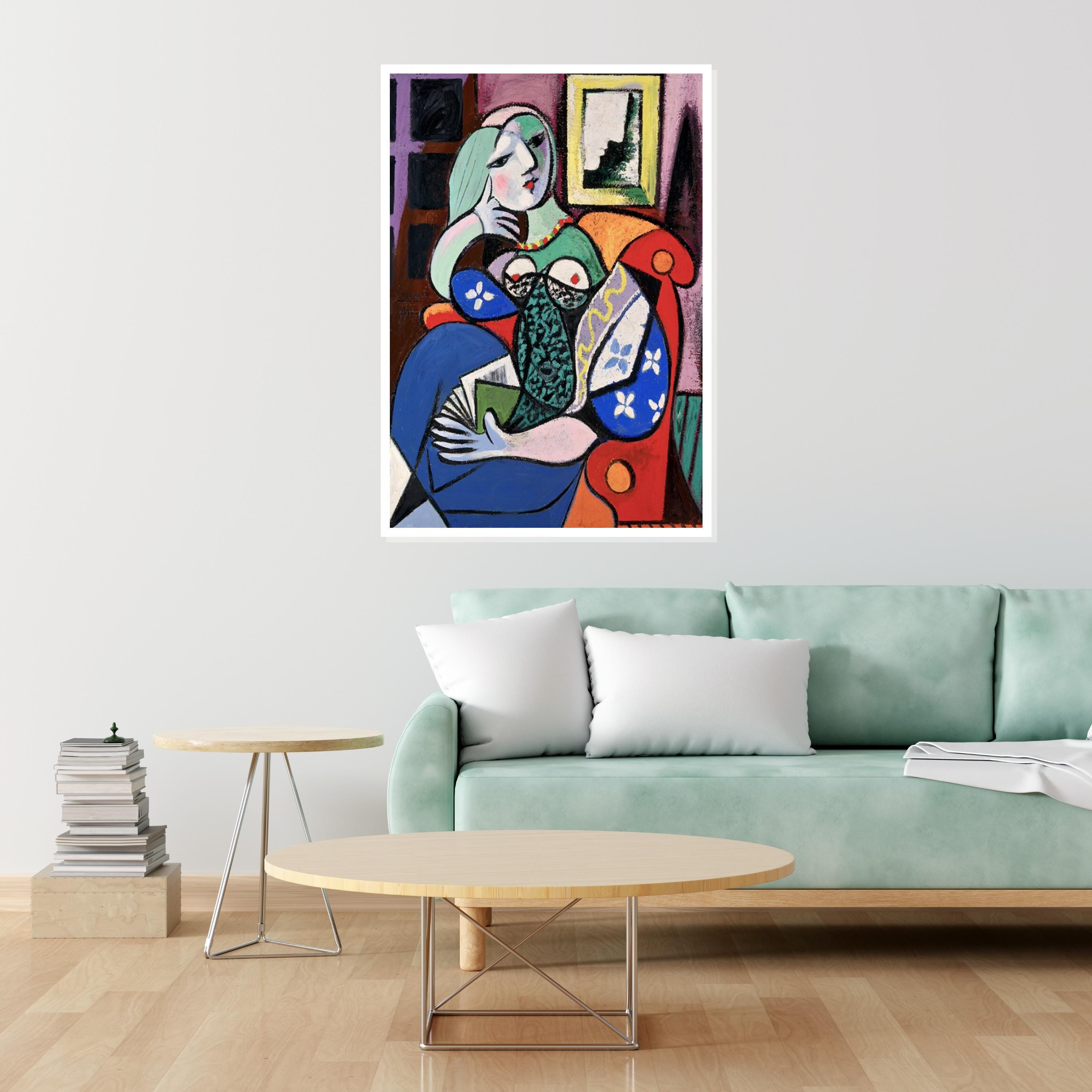 Picasso Inspired Lady Canvas, Cubist Art Wall Decor, Woman With Book ...