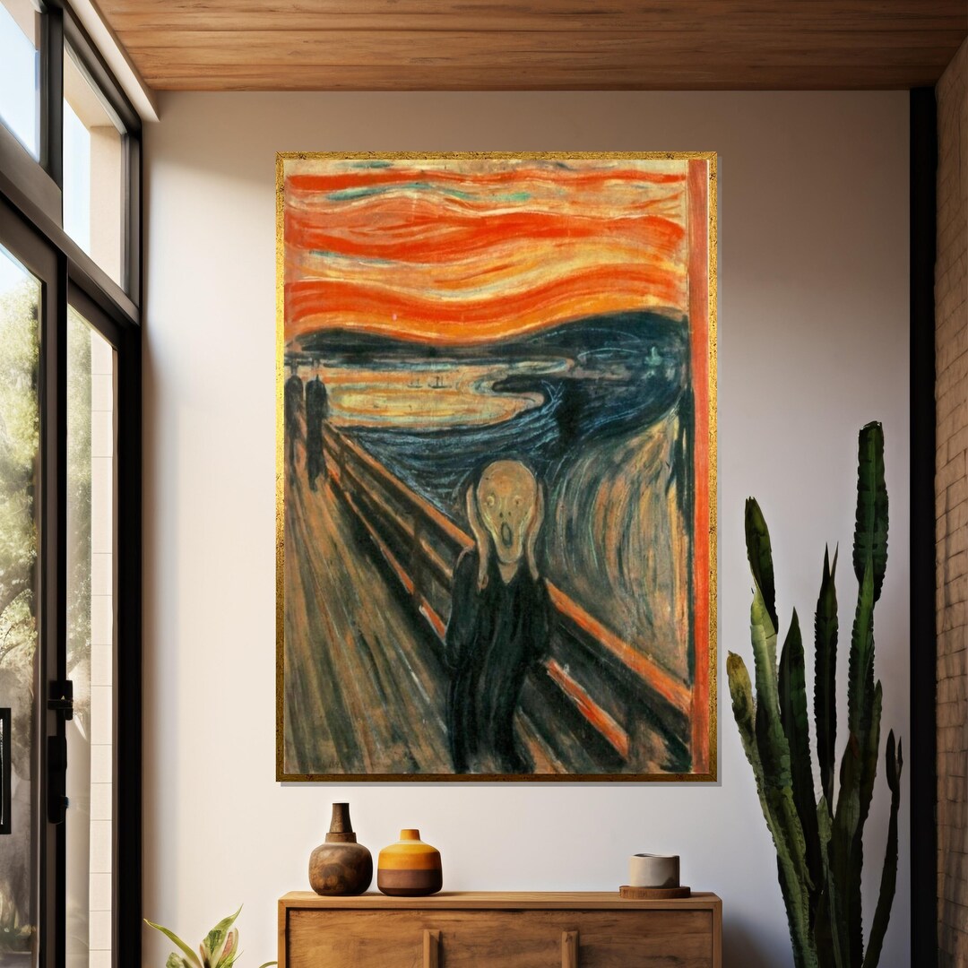 The Scream Canvas, Expressionist Wall Art, Iconic Art Print, Edvard ...