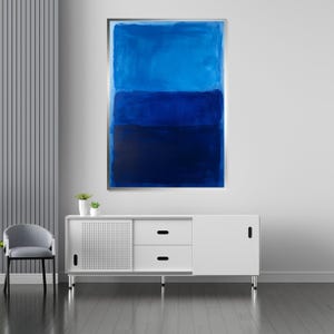Blue Abstract Canvas Art, Rothko Style, Minimalist Wall Art, Deep Blue ...
