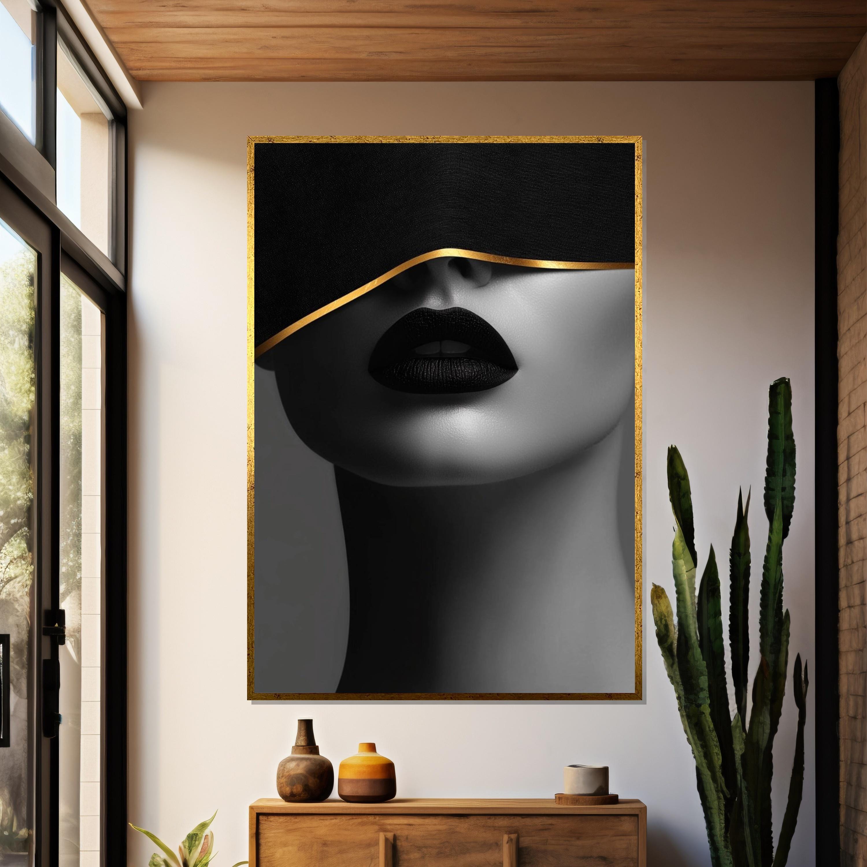 Black Gold Elegance Canvas, Glamour Fashion Art, Wall Art Canvas Design ...