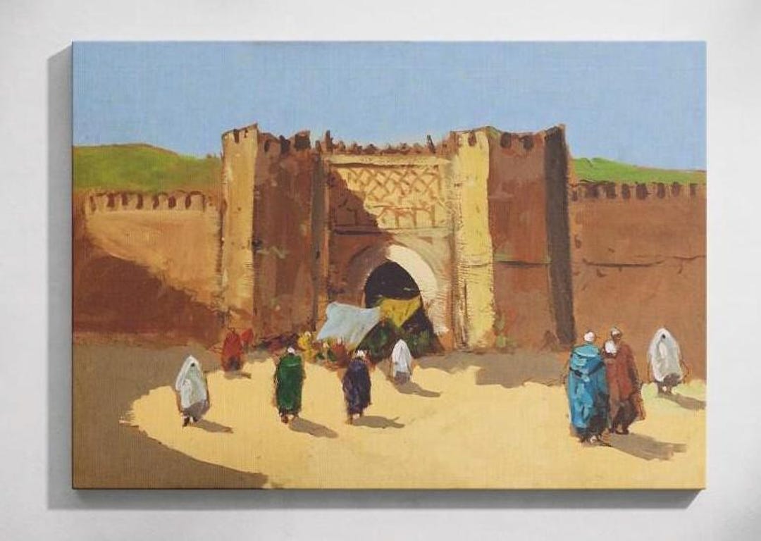 Ancient City Gate Digital Art Middle Eastern Stone Gate Wall Art Print ...