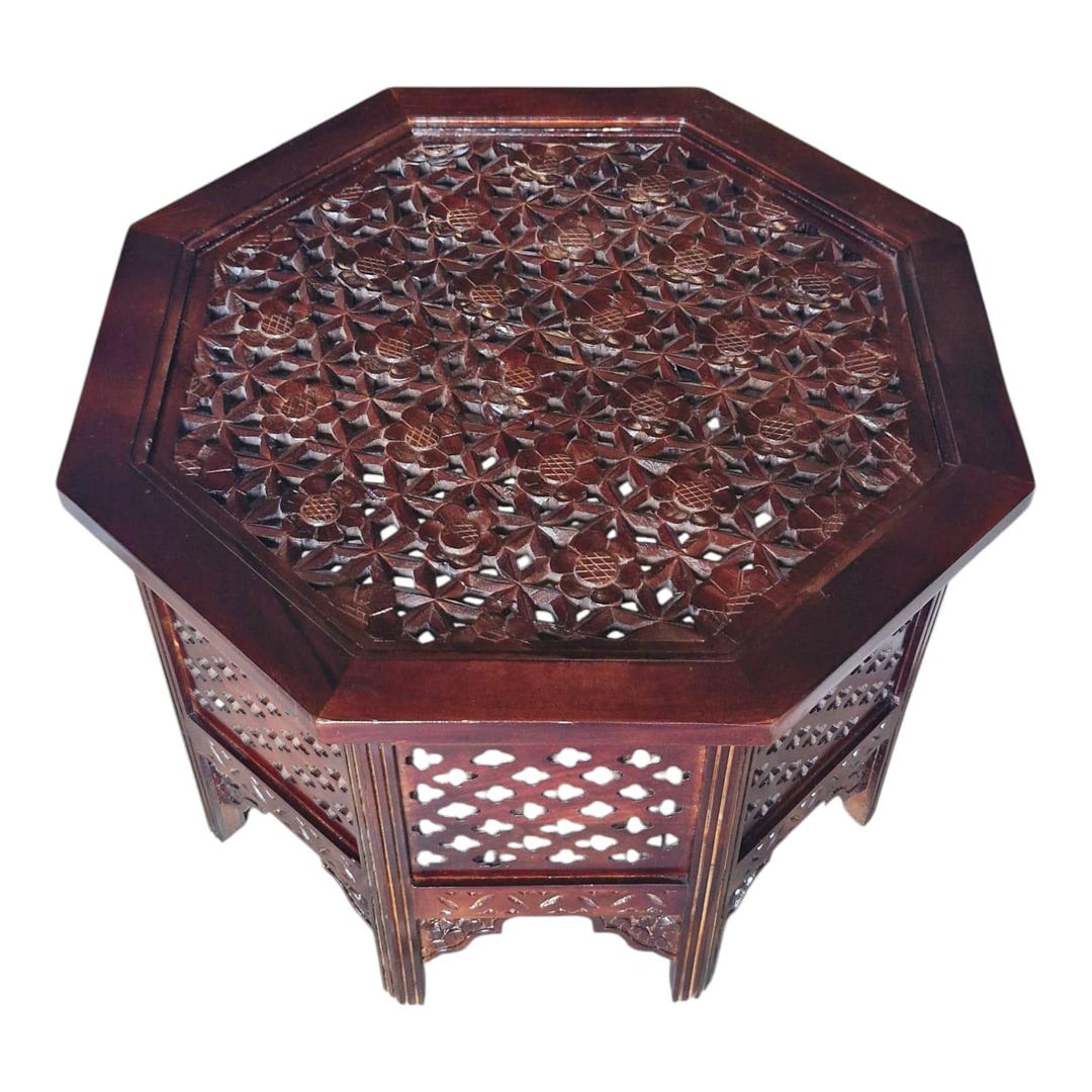 Wooden Hand Carved Coffee Table | Tea Table | Sagwan Wood Table - Etsy