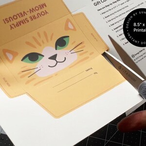 Printable Cat Gift Card Holder, Cute DIY Kitty Envelope Template ...