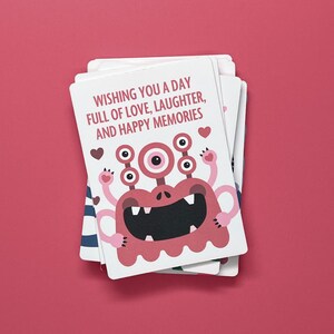 Monster Valentine Cards for Kids, Set of 24 Classroom Exchange Cards - Etsy