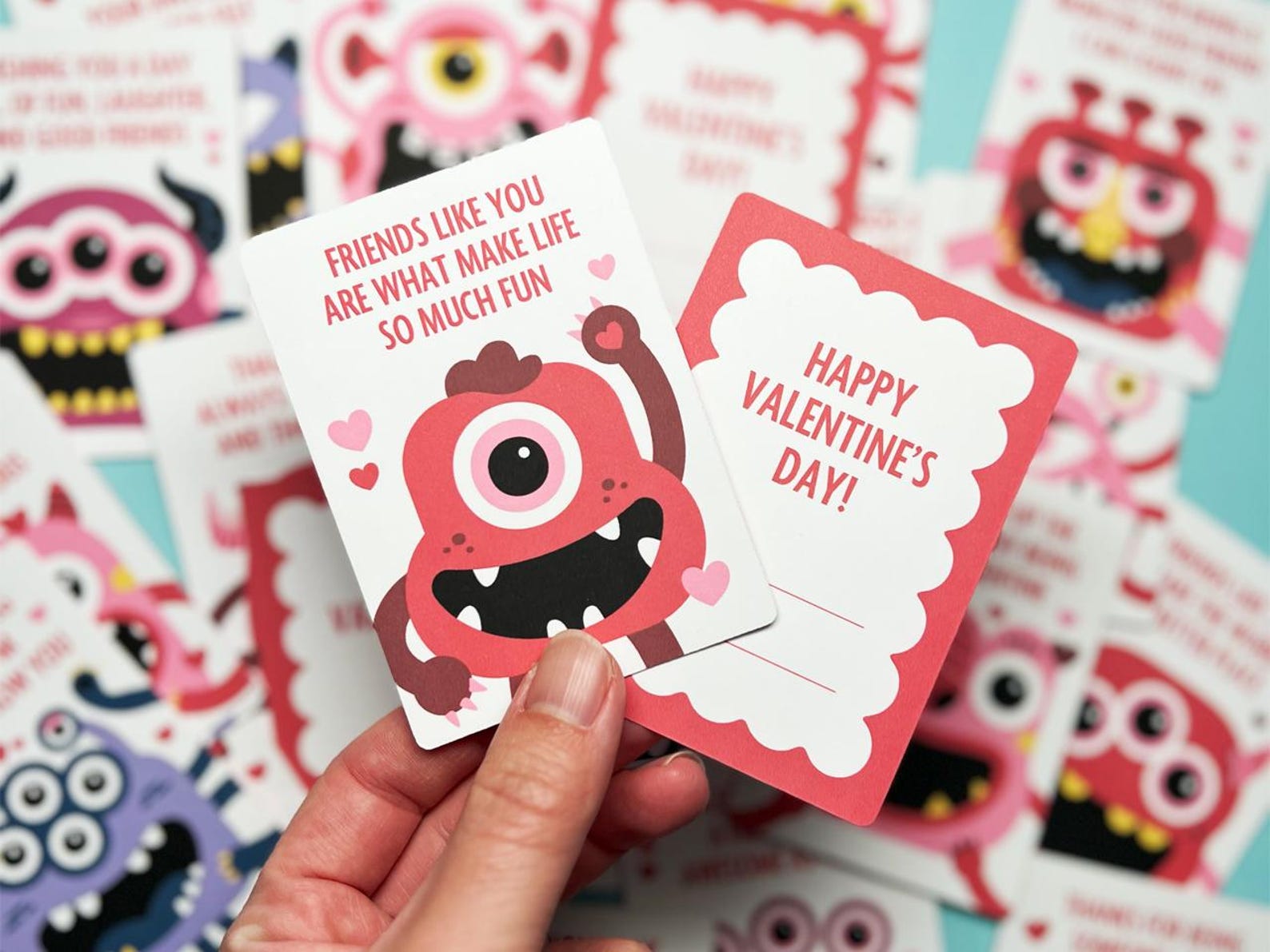 Monster Valentine Cards for Kids, Set of 24 Classroom Exchange Cards - Etsy