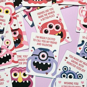 Monster Valentine Cards for Kids, Set of 24 Classroom Exchange Cards - Etsy