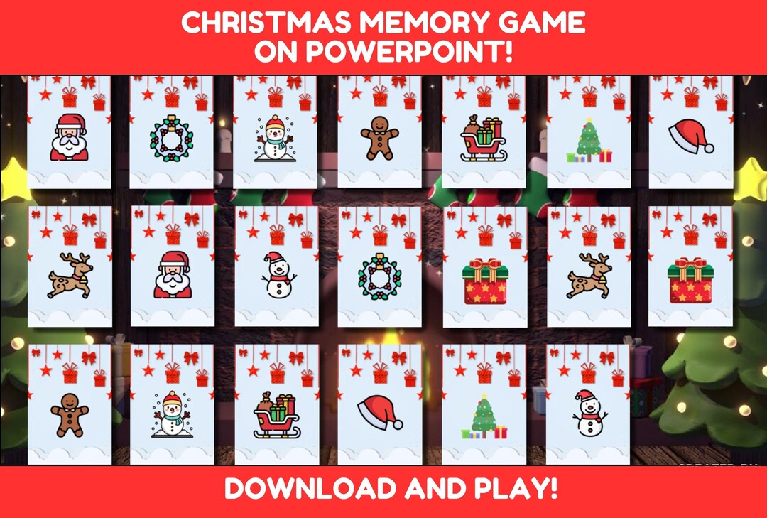 Christmas Activity Memory Game, Winter Matching Game, Kids Christmas ...