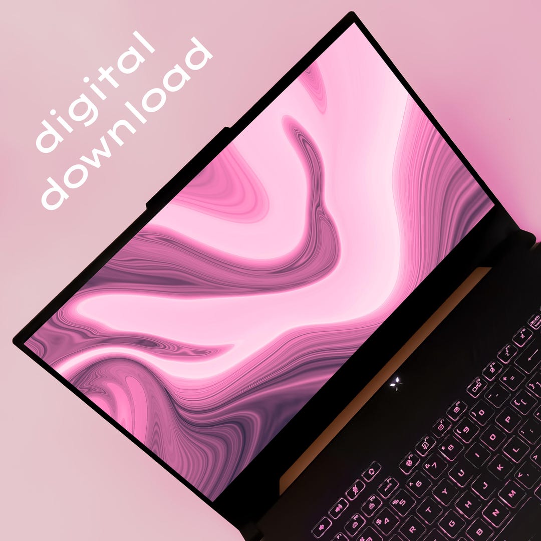 Abstract Pink Wallpaper Digital Download Fluid Swirl Marble Design ...